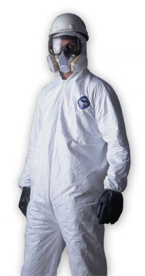 Tyvek Coveralls with Zipper, Hood and Elastic Wrists and Tyvek Coveralls with Zipper, Hood and Elastic Wrists and